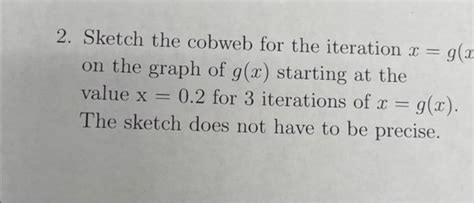 Solved 2 Sketch The Cobweb For The Iteration X G X On The