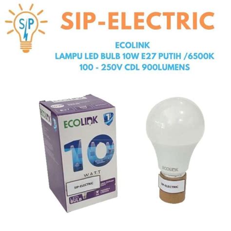 Jual Ecolink Lampu Led Bulb 10w E27 Putih 6500k 100 250v Cdl