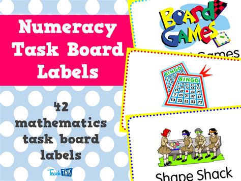 Numeracy Task Board Labels Teacher Resources And Classroom Games Teach This