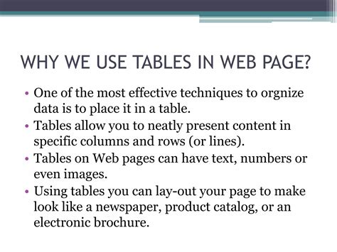 Html Web Designing Using Tables Pptx Web Design And Html Internet