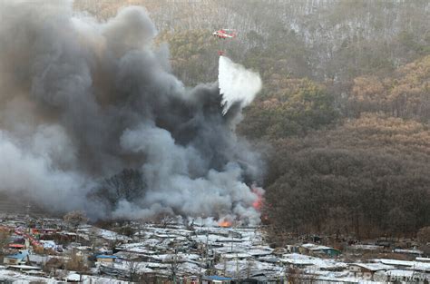 韓国・ソウルのスラム街で大規模火災、500人避難 写真4枚 国際ニュース：afpbb News