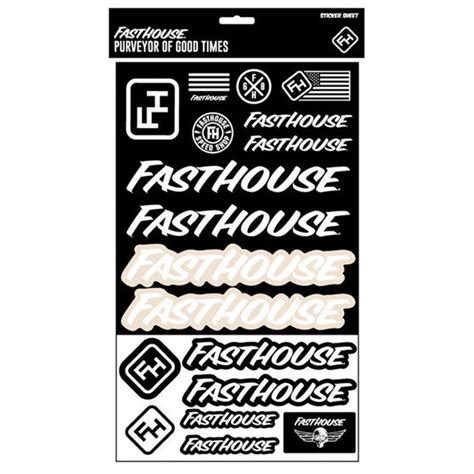 Fasthouse Blackwhite Sticker Sheet Ama Warehouse