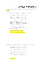Understanding Arrays In C Valid Index Ranges Output Of Course Hero