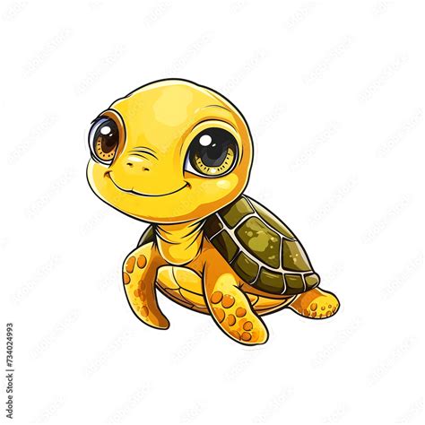 Cute Turtle Cartoon Sticker Kawaii Sticker Transparent Background Stock Illustration Adobe Stock
