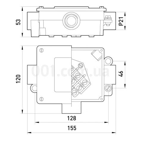 Коробка распределительная металлическая Р21/3 IP44 380В 5×10 TAREL (E ...