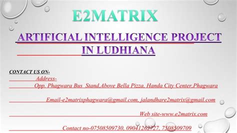 Artificial Intelligence Mtech Project In Ludhiana Ppt