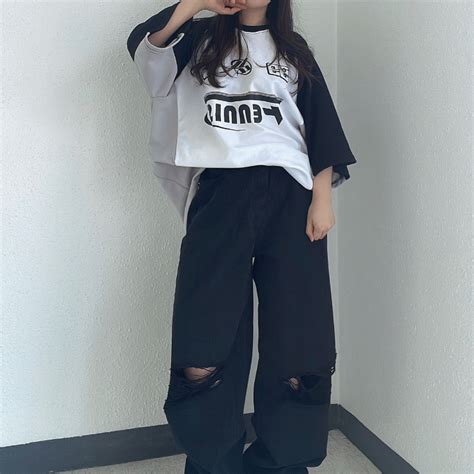 남녀공용배색 Y2k 나그랑 오버핏 빅사이즈 반팔티 커플티 박스티 에이블리
