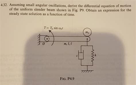 Solved Assuming Small Angular Oscillations Derive The Chegg Com