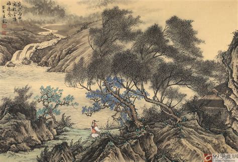贵州七星关美协主席吴显刚 三尺溪山欲雨图 写意山水画 99字画网