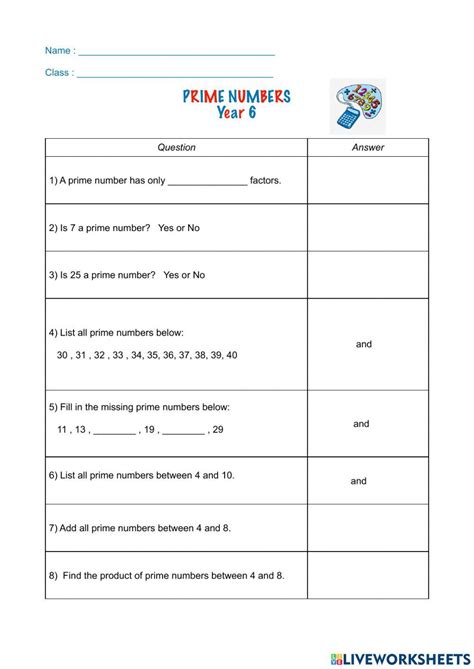 Prime Numbers Free Interactive Worksheets 1778992