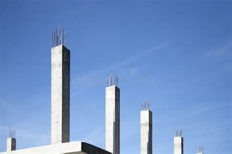 Reinforced Concrete With Steel Rebars Construction Of An Industrial