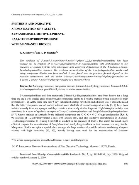 Pdf Cheminform Abstract Synthesis And Oxidative Aromatization Of 5