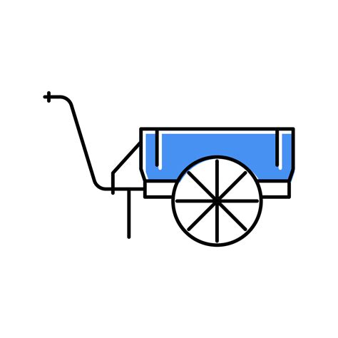 Farm Cart Color Icon Vector Illustration 18997649 Vector Art At Vecteezy