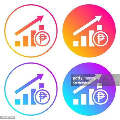 Chart Of Increased Peso Rate Round Icons With Color Gradients High Res