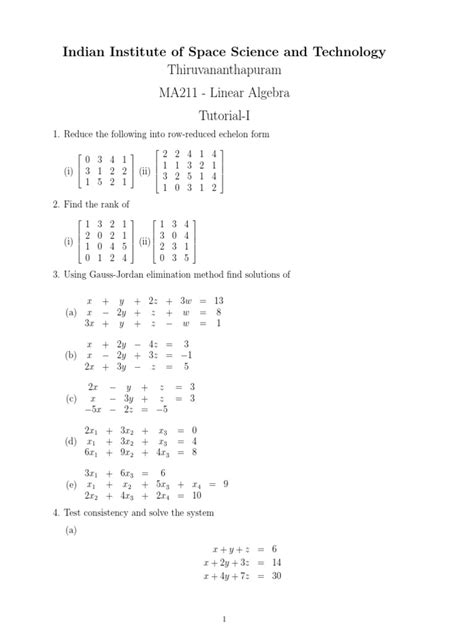Tutorial 1 Pdf Eigenvalues And Eigenvectors Functions And Mappings