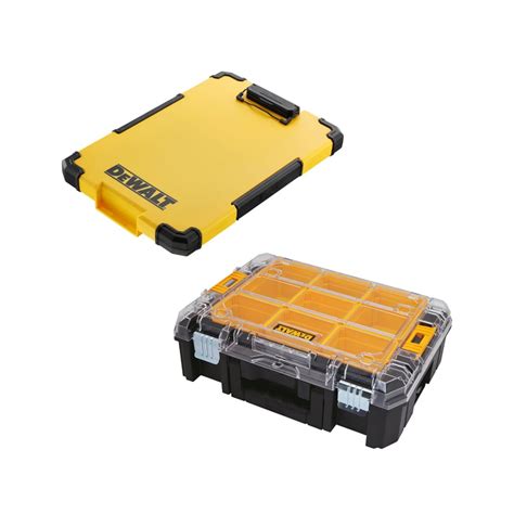 Dewalt Tstak Organizer With Clear Lid And Clipboard Tool Storage Set