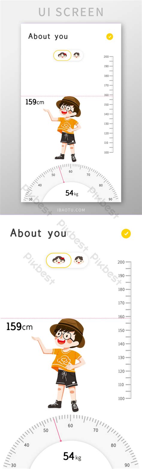 Learning And Education App Height Weight Selection Ui Mobile Interface