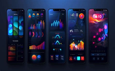 Premium Photo Different Ui Ux Gui Displays Modern Infographic Mobile Screen Chart Charts And