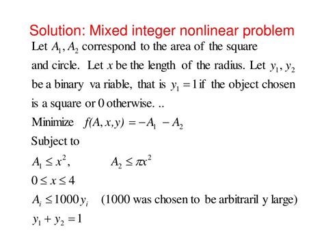 Ppt Examples Of Various Formulations Of Optimization Problems
