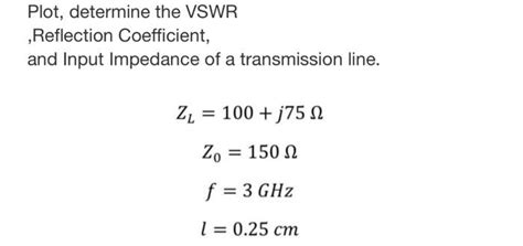 Solved Plot Determine The Vswr Reflection Coefficient And