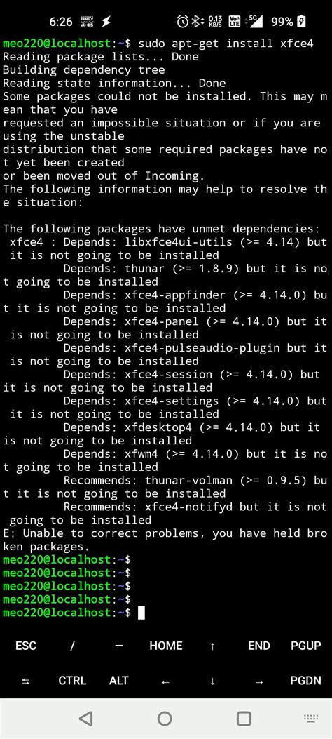 Whats With The Refusal To Install Xfce4 From Inside Ubuntu In Termux R Askubuntu