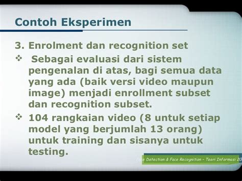 Face Detection And Face Recognition [teori Informasi 2011]