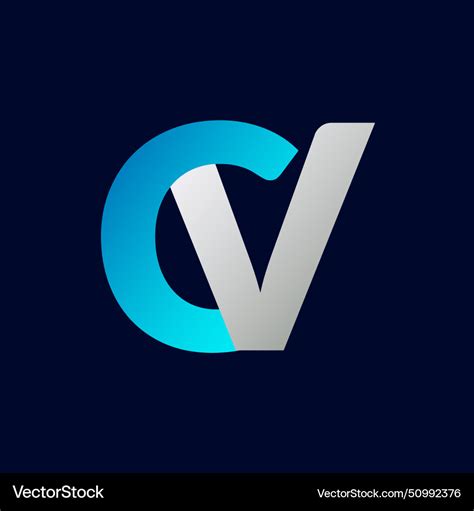 Cv Letter Colorful Logo In The Circle Design Vector Image