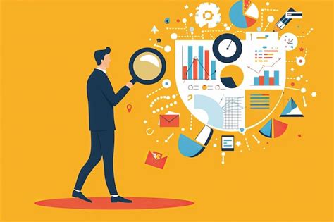 Premium Photo Businessman Analyzes Data With Lightbulb To Gain Business Insight Analytics