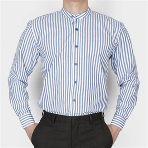 남자 시원한 스트라이프 패턴 차이나카라 긴팔 셔츠 온채널 남자 시원한 스트라이프 패턴 차이나카라 긴팔 셔츠 온채널