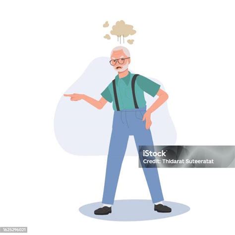 불만을 표명하는 화난 노인 분노와 좌절을 표현하는 노인 감정에 대한 스톡 벡터 아트 및 기타 이미지 감정 격노한 나이 Istock