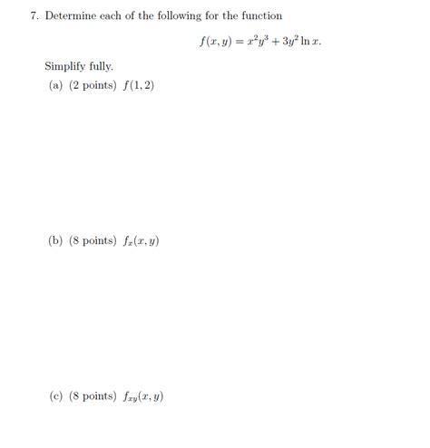 Determine Each Of The Following For The