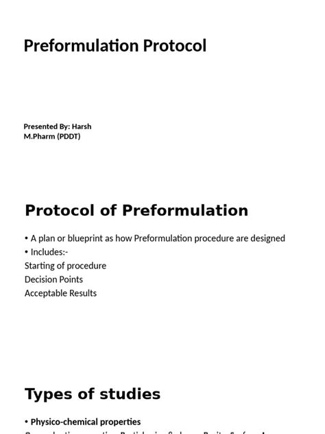 Preformulation Protocol Pdf