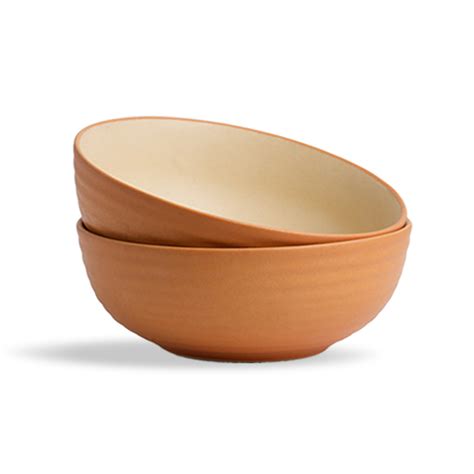 Ceramic Medium Serving Bowls Set Of 2 Klay Collection 1000ml White
