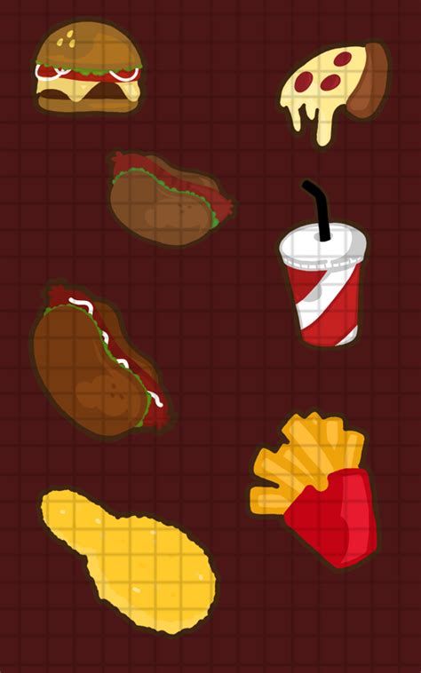 굿노트 패스트푸드 치킨 햄버거 피자 핫도그 감자튀김 콜라 Png 스티커 아이패드 갤럭시탭 굿노트 음식 스티커 에이블리