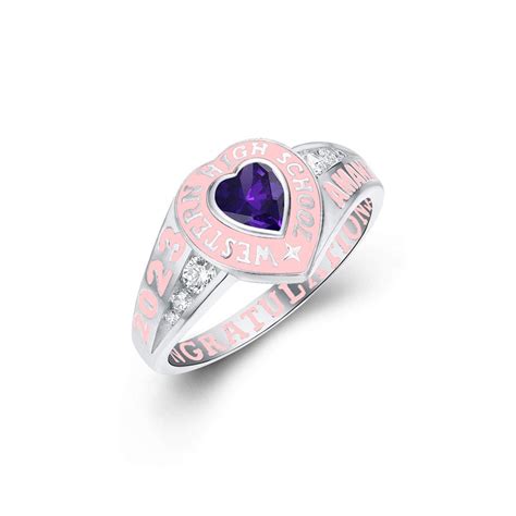 Sterling Silver Personalized Class Ring Graduation Ring For Women