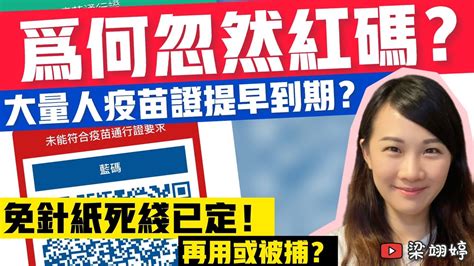 安心為何忽然紅碼？大量人疫苗證提早到期？免針紙死線已定！再用或被捕？｜梁翊婷 Edith Youtube