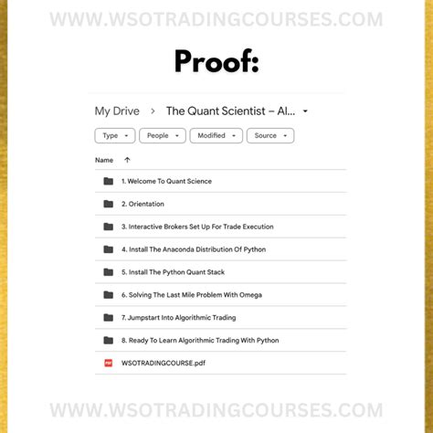 The Quant Scientist Algorithmic Trading System 20 Course