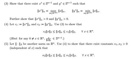 solved let ll i 2 be the standard euclidean norm on rn and
