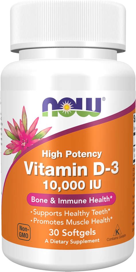 Now Foods Supplements Vitamin D 1000 Iu Dry High Potency