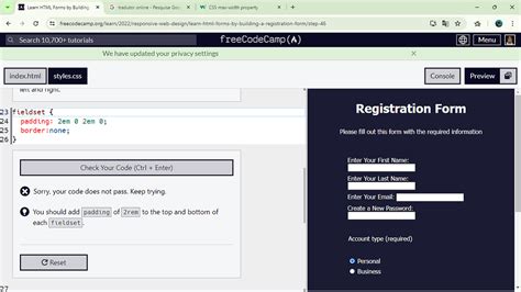 Learn Html Forms By Building A Registration Form Step 46 Html Css