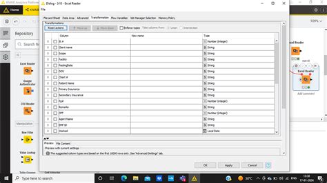 My Excel Reader Losses Its Transformation Settings When I Browse The