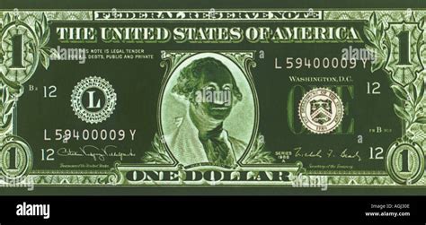 United State One Dollar Bill Negative Image Stock Photo Alamy