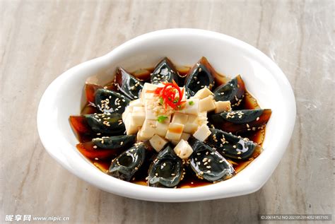 皮蛋拌豆腐摄影图传统美食餐饮美食摄影图库昵图网