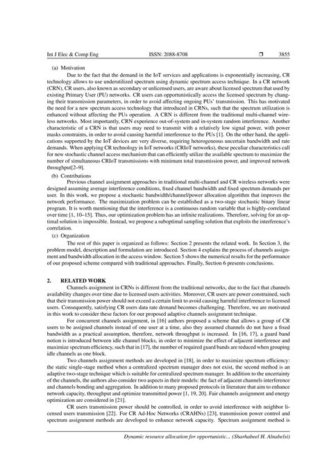 dynamic resource allocation for opportunistic software deﬁned iot