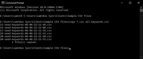 Merging Multiple Csv Files Together With Cmd Windows Command Prompt