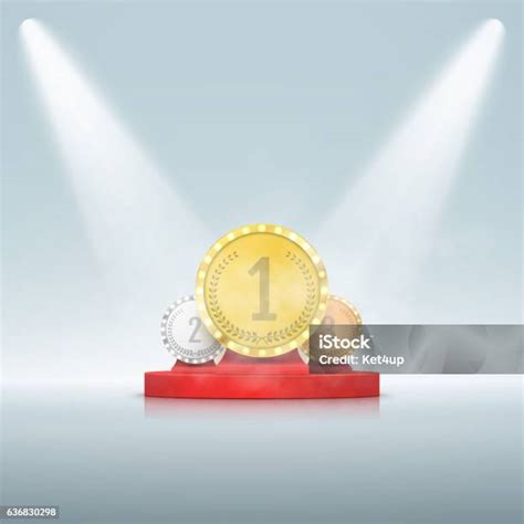 색종이가 있는 상금 시상대에 있는 트로피 컵 수상자 상 벡터 1에 대한 스톡 벡터 아트 및 기타 이미지 1 1위 2 Istock