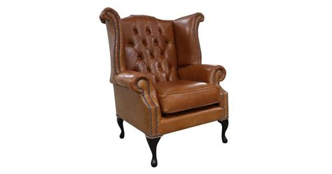 Bruciato Brown Chesterfield Queen Anne High Back Chair Designersofas4u Brown Armchair Chair