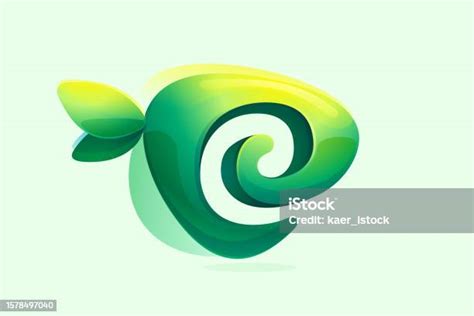 환경 친화적 인 E 편지 이니셜 삼각형 화살표 모양에서 잘라낸 3d 사실적인 아이콘 수채화 스타일의 녹색 잎이 있는 숲 에코 로고 3차원 형태에 대한 스톡 벡터 아트 및