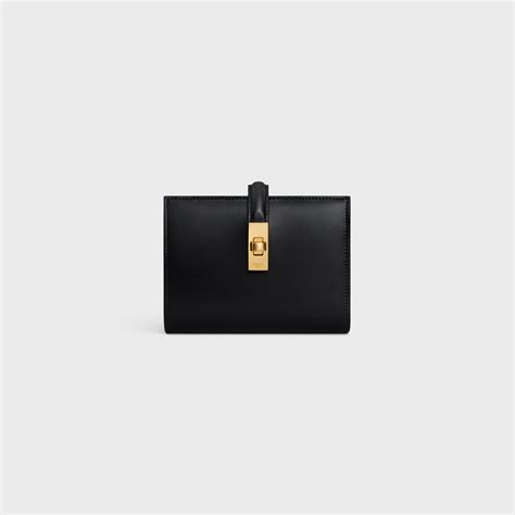 Wallet With Coin Purse 16 In Satinated Calfskin Black Celine