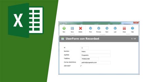 Excel Userform Con Recordset Youtube